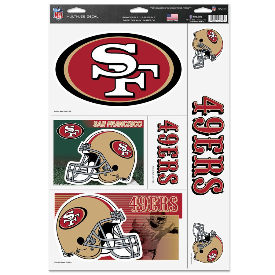 San Francisco 49ers - Set of 5 Ultra Decals at Sticker Shoppe