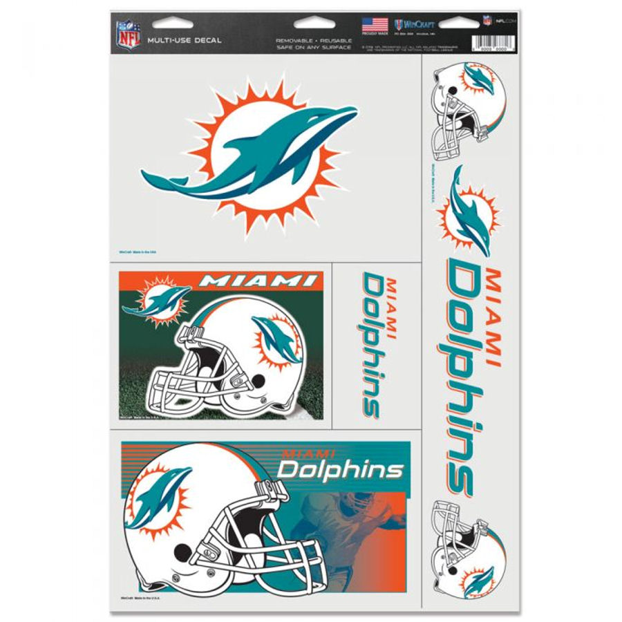 Miami Dolphins - Set of 5 Ultra Decals at Sticker Shoppe