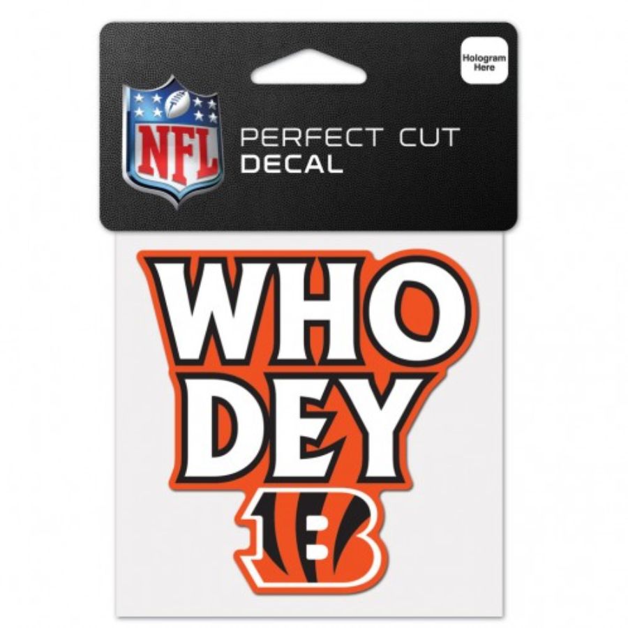 Cincinnati Bengals Who Dey Slogan - 4x4 Die Cut Decal at Sticker Shoppe