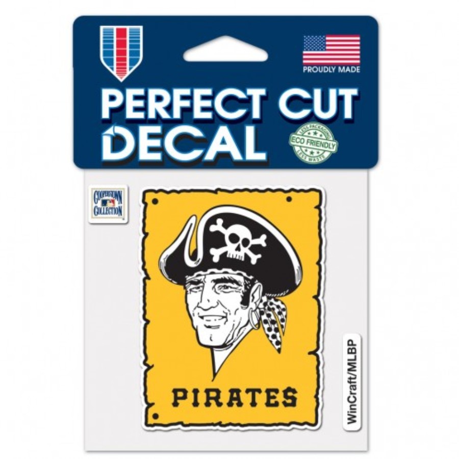 Pittsburgh Pirates Retro Cooperstown Logo - 4x4 Die Cut Decal at ...
