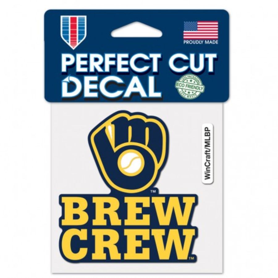Milwaukee Brewers Brew Crew Slogan - 4x4 Die Cut Decal at Sticker Shoppe