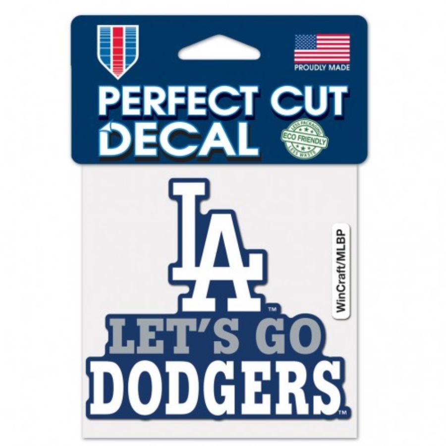 Los Angeles Dodgers Let's Go Dodgers Slogan - 4x4 Die Cut Decal at ...
