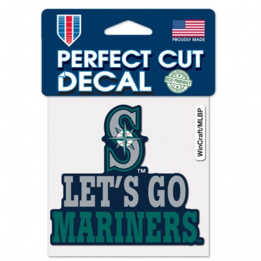 Seattle Mariners Let's Go Mariners Slogan - 4x4 Die Cut Decal at ...