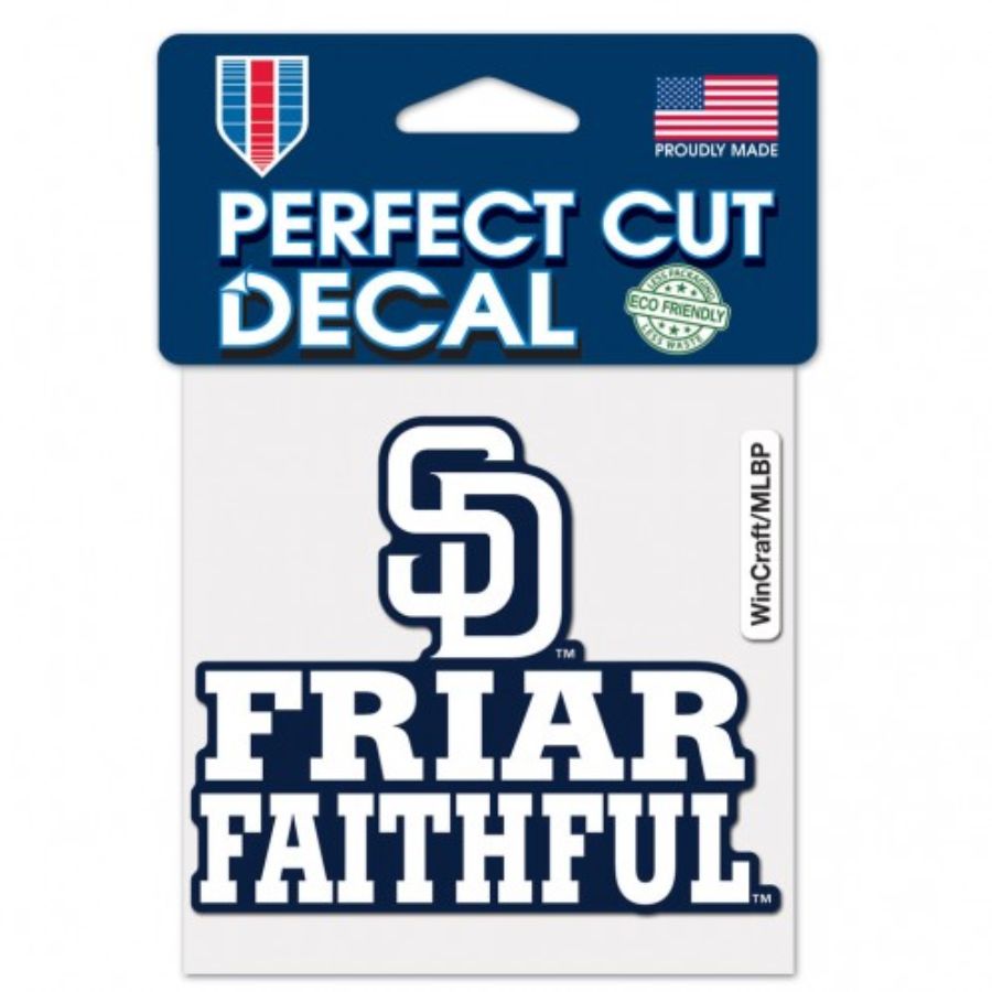 San Diego Padres Friar Faithful Slogan - 4x4 Die Cut Decal at Sticker ...