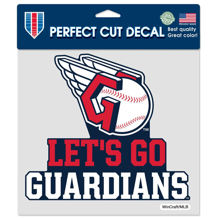 Cleveland Guardians Let's Go Guardians Slogan - 8x8 Full Color Die Cut ...