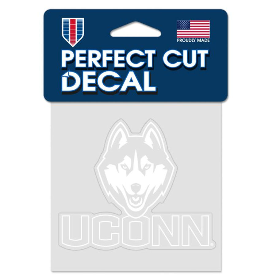 University Of Connecticut UCONN Huskies - 4x4 White Die Cut Decal at ...