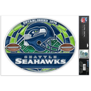Seattle Seahawks - Stained Glass 11x17 Ultra Decal at Sticker Shoppe