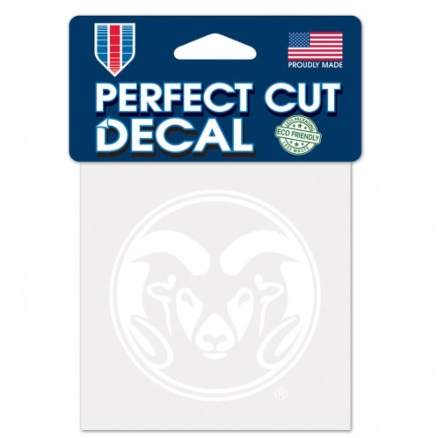 Colorado State University Rams - 4x4 White Die Cut Decal at Sticker Shoppe
