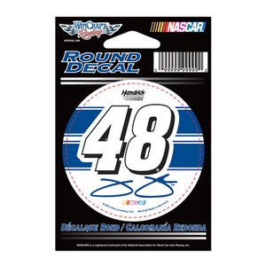 Jimmie Johnson #48 Lowes - 3x3 Round Vinyl Sticker at Sticker Shoppe