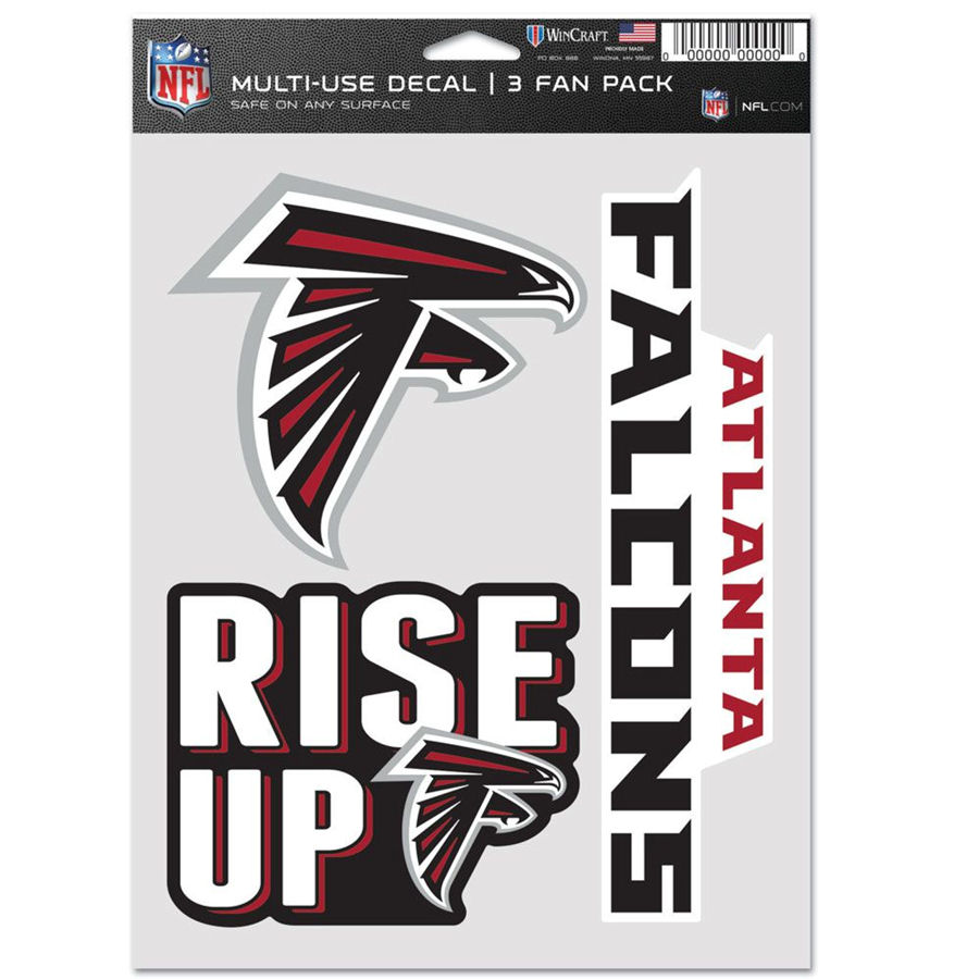 Atlanta Falcons - Sheet Of 3 Fan Pack Stickers at Sticker Shoppe
