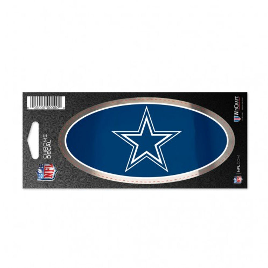 Dallas Cowboys - 3x7 Oval Chrome Decal at Sticker Shoppe