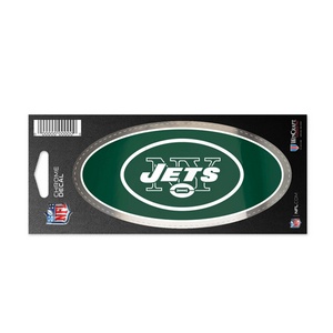 New York Jets - 3x7 Oval Chrome Decal at Sticker Shoppe