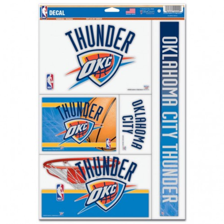 Oklahoma City Thunder - Set of 5 Ultra Decals at Sticker Shoppe