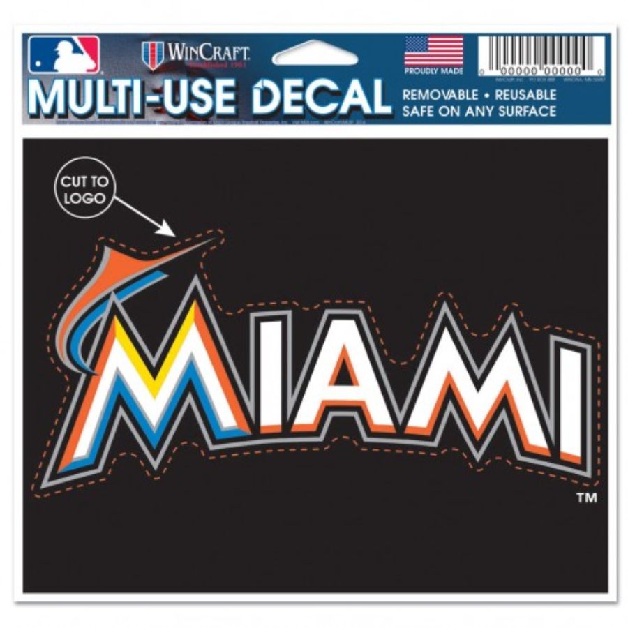 Miami Marlins Script Logo - 4.5x5.75 Die Cut Multi Use Ultra Decal at ...