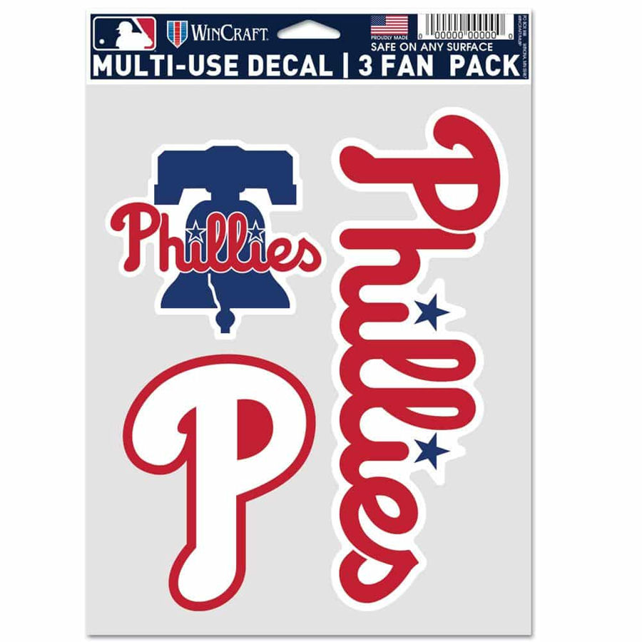 Philadelphia Phillies - Sheet Of 3 Fan Pack Stickers at Sticker Shoppe