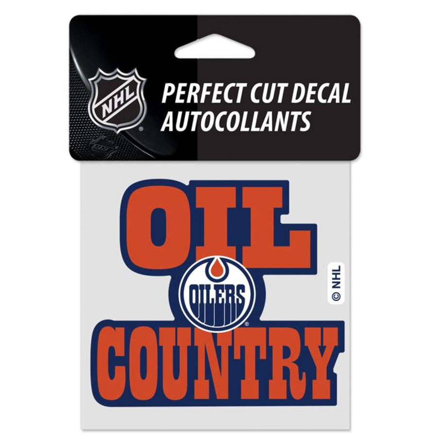 Edmonton Oilers Oil Country Slogan - 4x4 Die Cut Decal at Sticker Shoppe