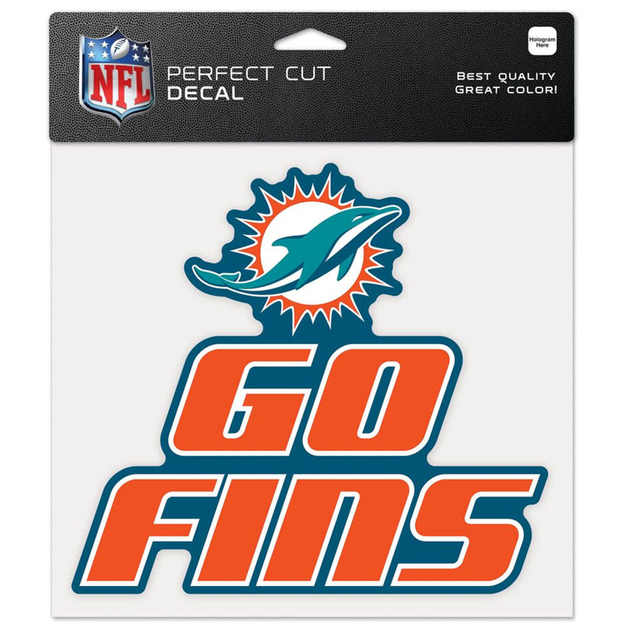 Miami Dolphins - 6x6 Chrome Die Cut Decal at Sticker Shoppe