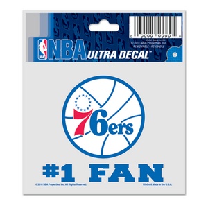 Philadelphia 76ers #1 Fan - 3x4 Ultra Decal at Sticker Shoppe