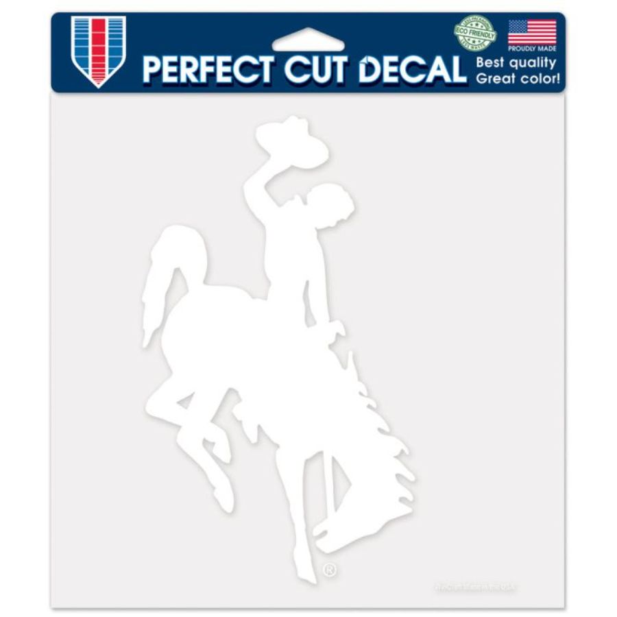 University Of Wyoming Cowboys - 8x8 White Die Cut Decal at Sticker Shoppe