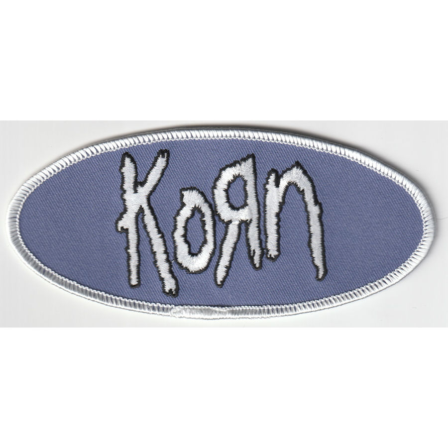 Korn Purple & White Oval - Embroidered Iron-On Patch at Sticker Shoppe