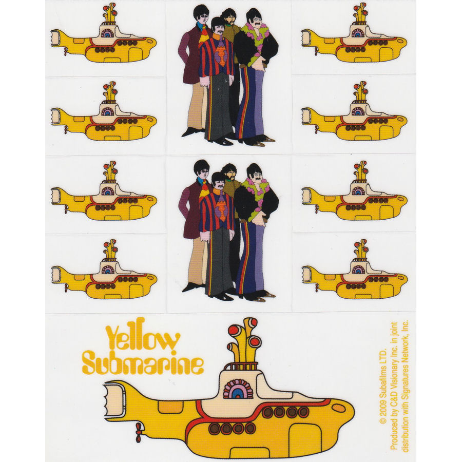 The Beatles Yellow Submarine - Set of 11 Sticker Sheet at Sticker Shoppe