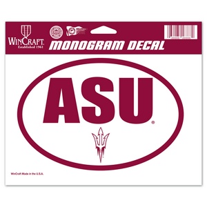 Arizona State University Sun Devils - Oval Monogram Decal at Sticker Shoppe