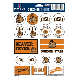 Oregon State University Beavers Retro - 5x7 Sticker Sheet at Sticker Shoppe