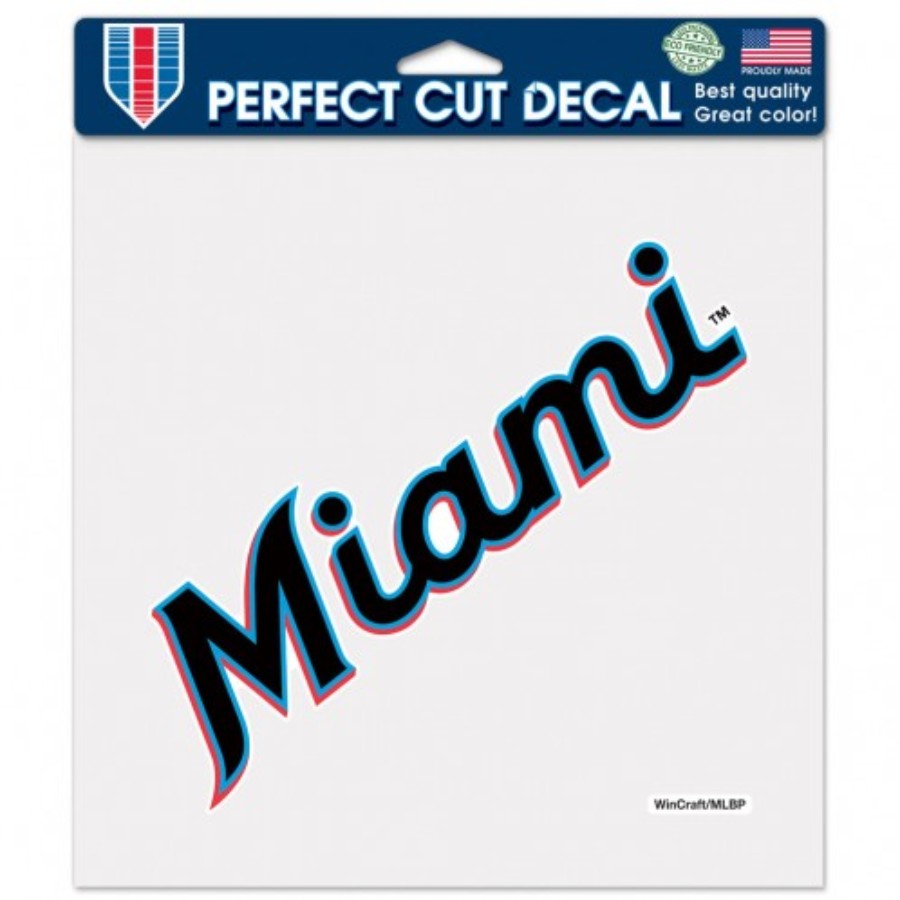 Miami Marlins 2019-Present Script Logo - 8x8 Full Color Die Cut Decal ...