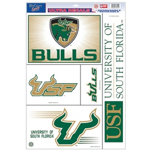 University Of South Florida Bulls - Set of 5 Ultra Decals at Sticker Shoppe