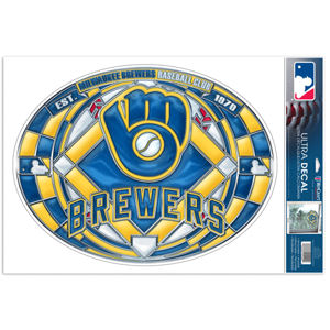 Milwaukee Brewers Retro - Stained Glass 11x17 Ultra Decal at Sticker Shoppe