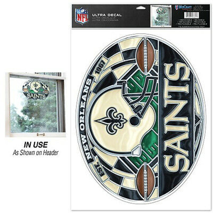New Orleans Saints - Stained Glass 11x17 Ultra Decal at Sticker Shoppe