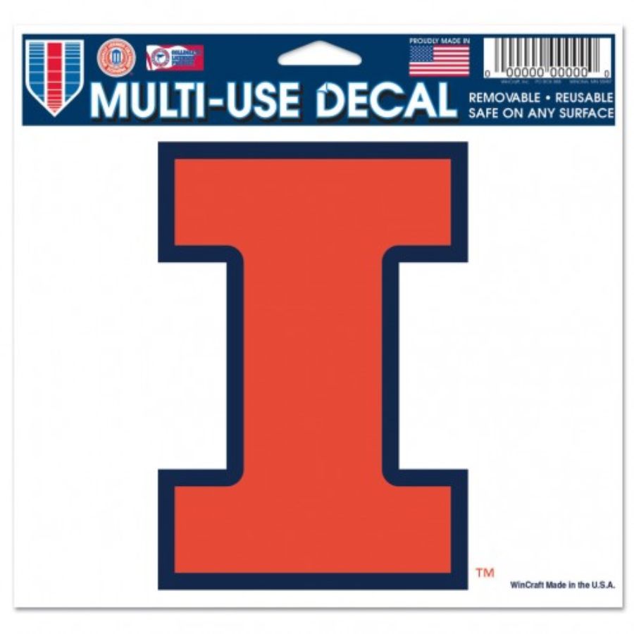 University Of Illinois Fighting Illini - 5x6 Ultra Decal at Sticker Shoppe