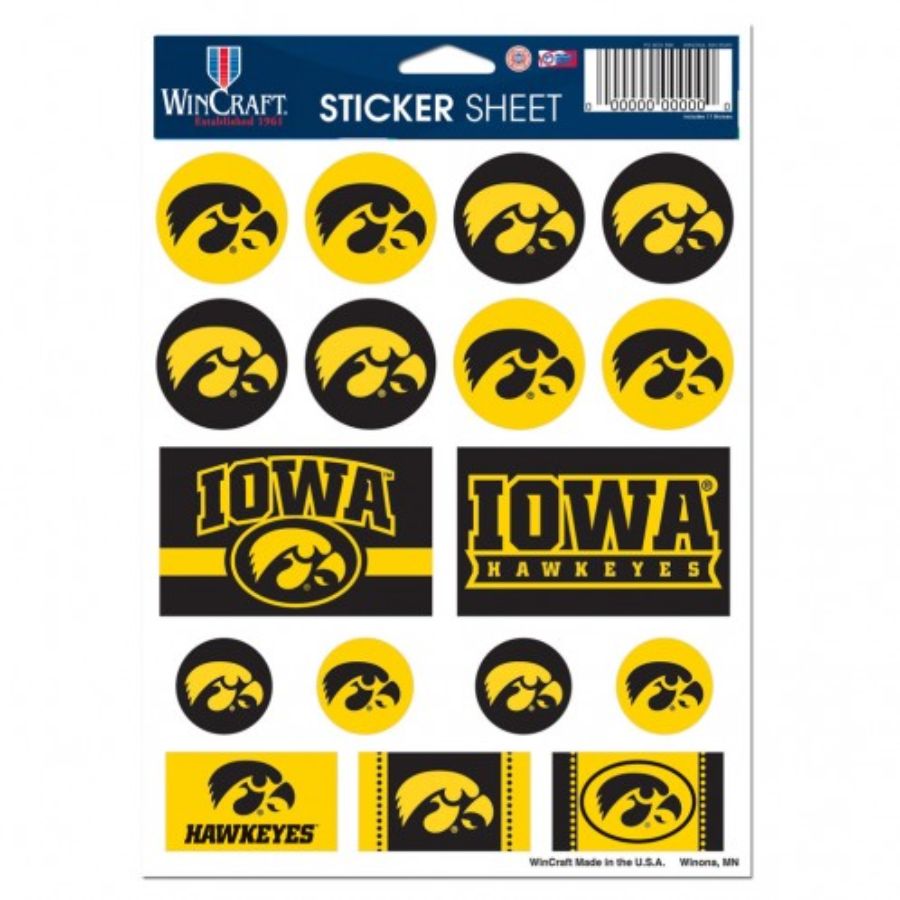 University Of Iowa Hawkeyes - 5x7 Sticker Sheet at Sticker Shoppe