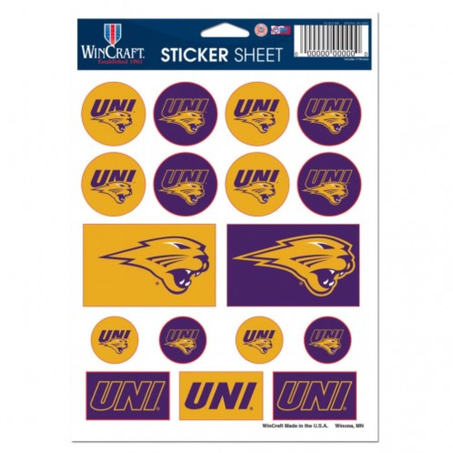 Northern Iowa University Panthers - 5x7 Sticker Sheet at Sticker Shoppe
