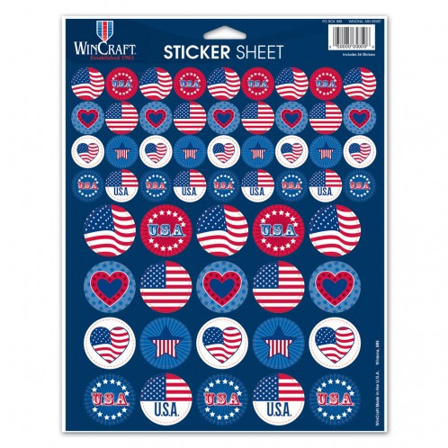 United States Of America American Flag Patriotic - 8.5x11 Sticker Sheet ...