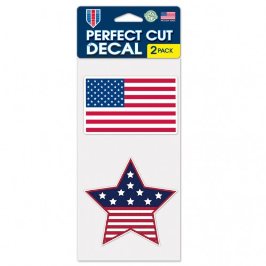 United States American Flag & Star - Set of Two 4x4 Die Cut Decals at ...