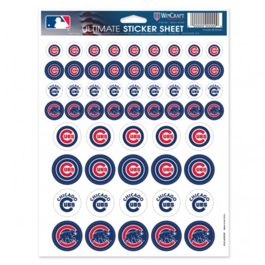 Chicago Cubs - 8.5x11 Sticker Sheet at Sticker Shoppe