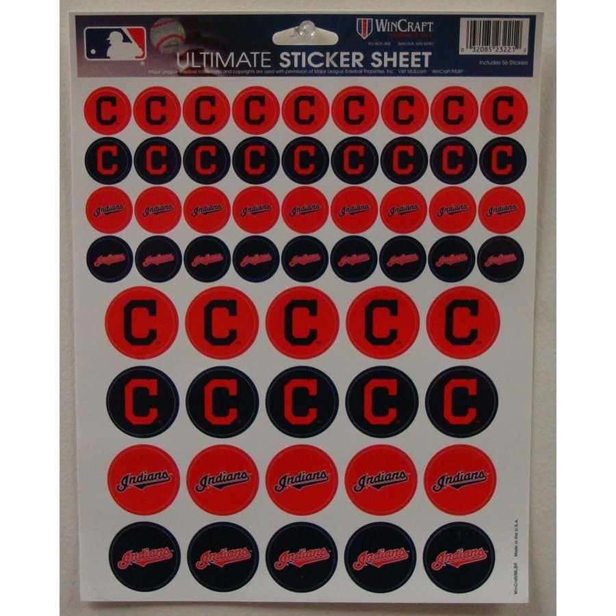 Cleveland Indians - 8.5x11 Sticker Sheet at Sticker Shoppe