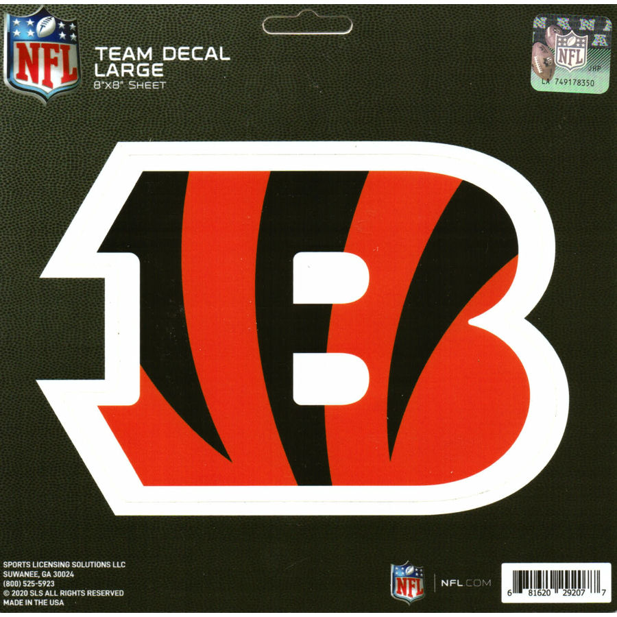 Cincinnati Bengals B Logo - 8x8 Vinyl Sticker at Sticker Shoppe
