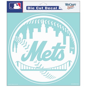 New York Mets Round Logo - 8x8 White Die Cut Decal at Sticker Shoppe