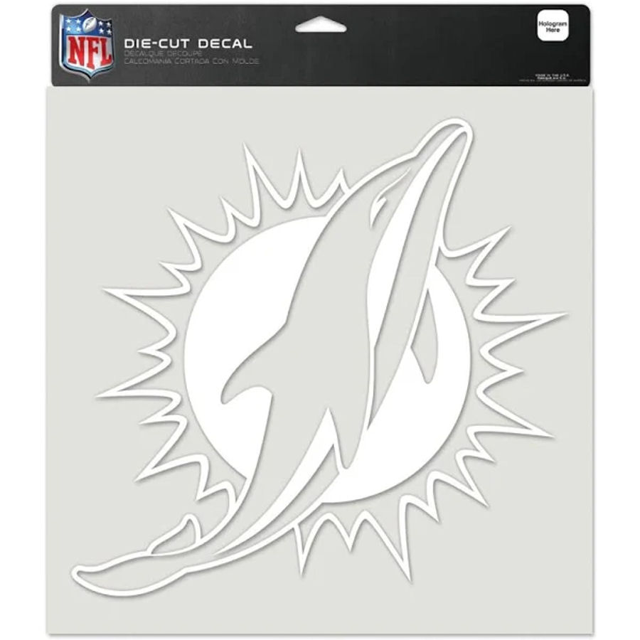 Miami Dolphins - 8x8 White Die Cut Decal at Sticker Shoppe