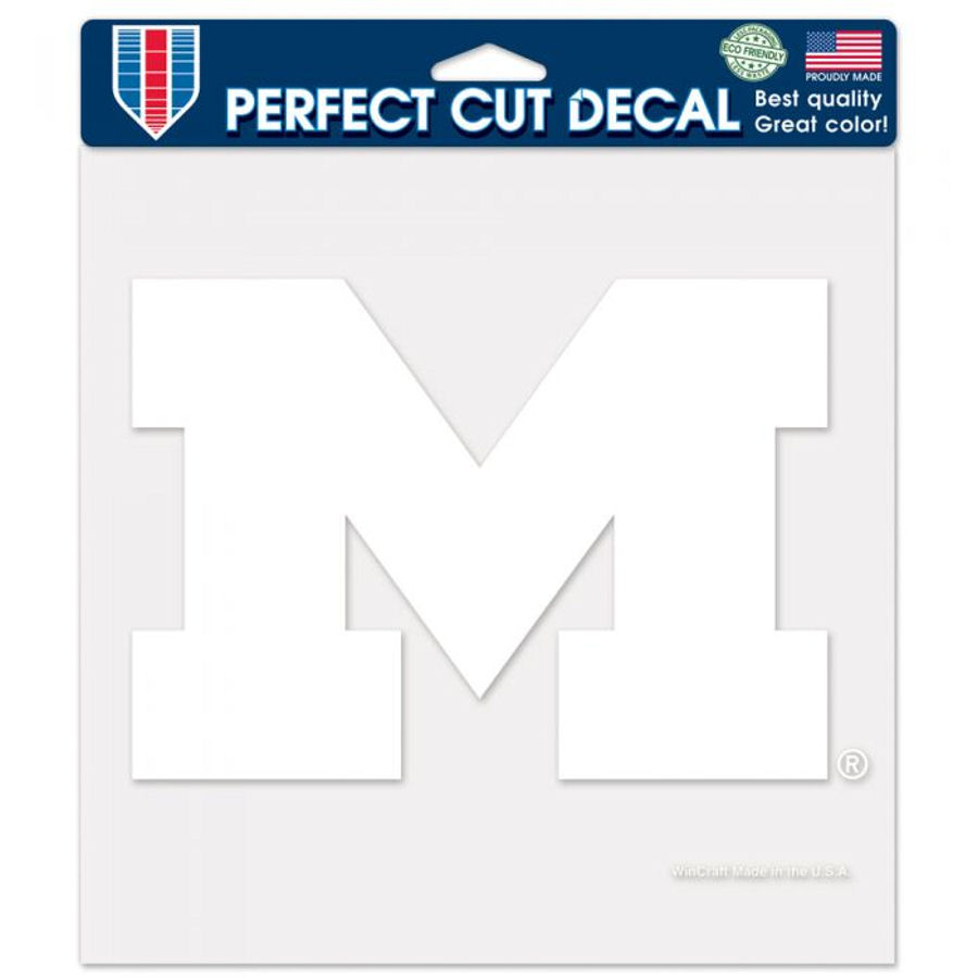 University Of Michigan Wolverines - 8x8 White Die Cut Decal at Sticker ...