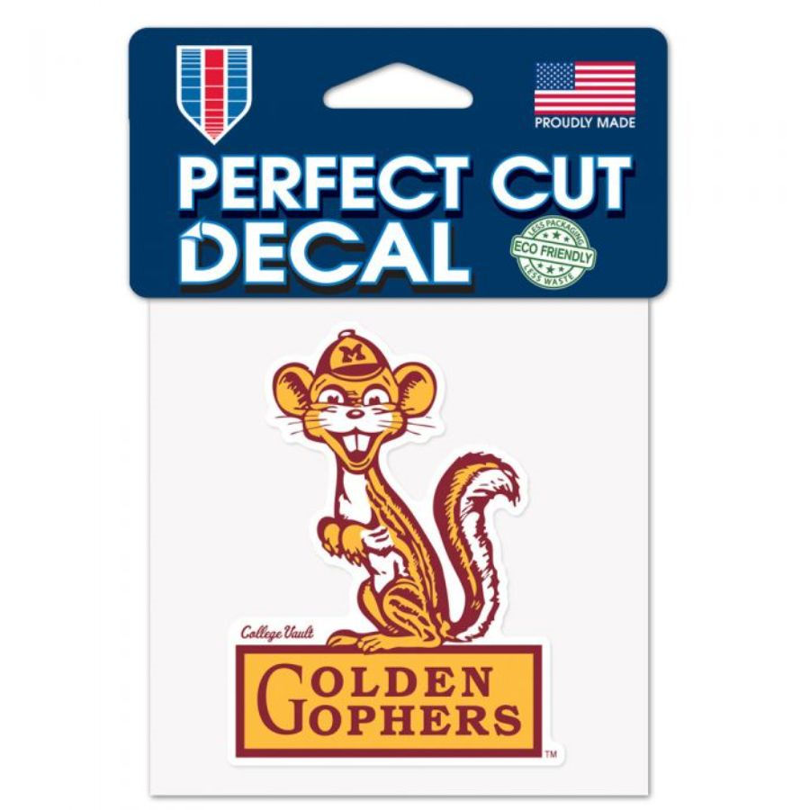 University Of Minnesota Golden Gophers Vintage Logo - 4x4 Die Cut Decal ...