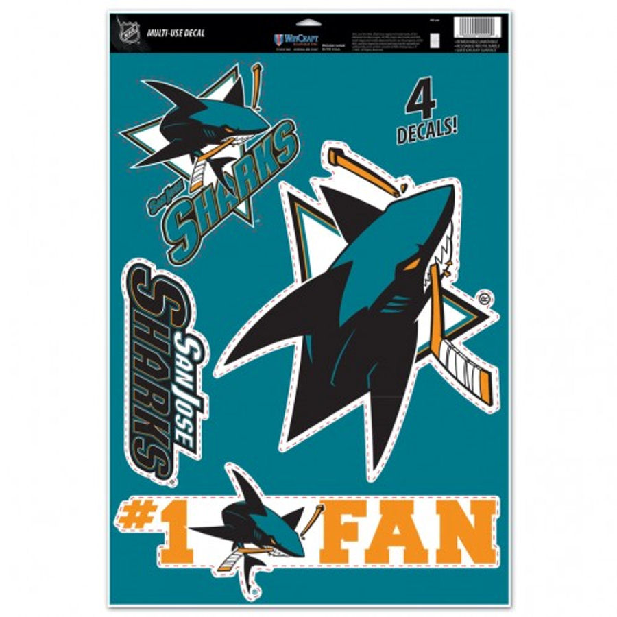 San Jose Sharks - Set of 4 Ultra Decals at Sticker Shoppe