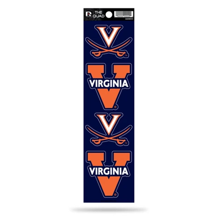 University Of Virginia Cavaliers Retro - Set Of 4 Quad Sticker Sheet at ...