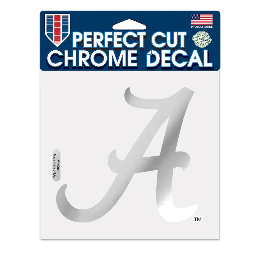 University Of Alabama Crimson Tide - 4x4 Silver Metallic Die Cut Decal ...