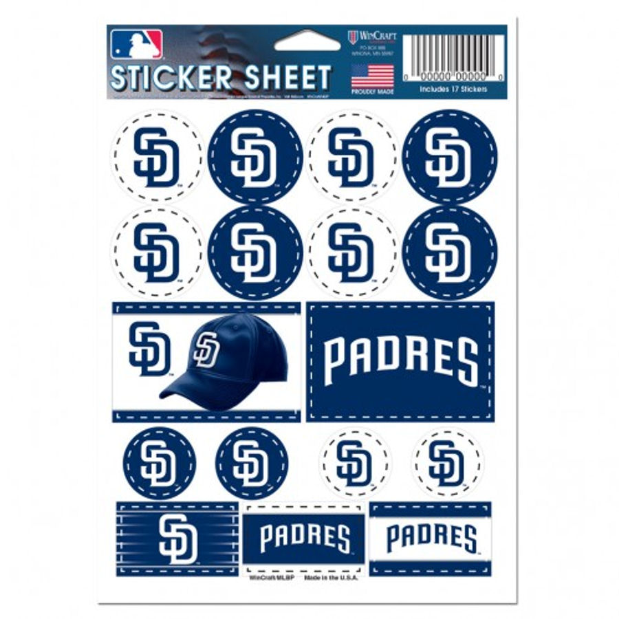 San Diego Padres - 5x7 Sticker Sheet at Sticker Shoppe