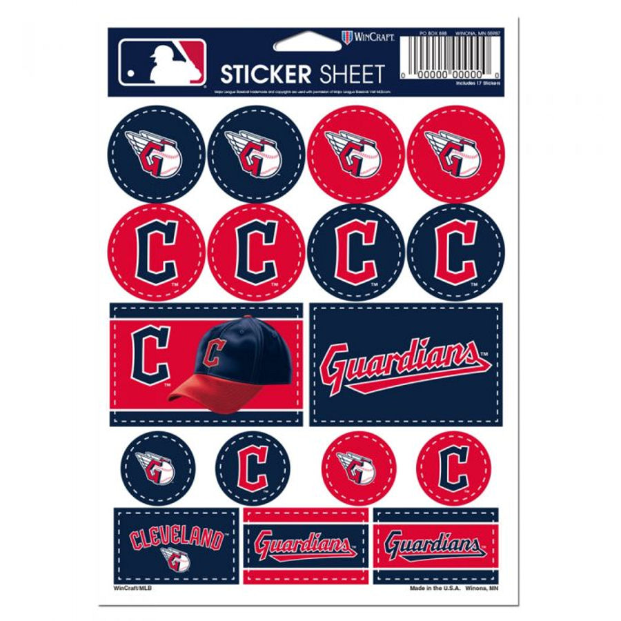 Cleveland Guardians - 5x7 Sticker Sheet at Sticker Shoppe
