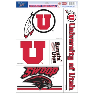 University Of Utah Utes - Set of 5 Ultra Decals at Sticker Shoppe