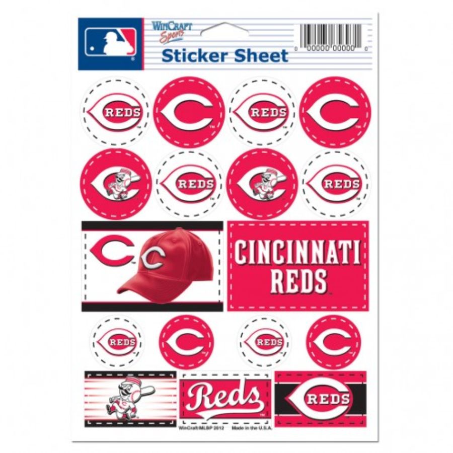 Cincinnati Reds - 5x7 Sticker Sheet at Sticker Shoppe